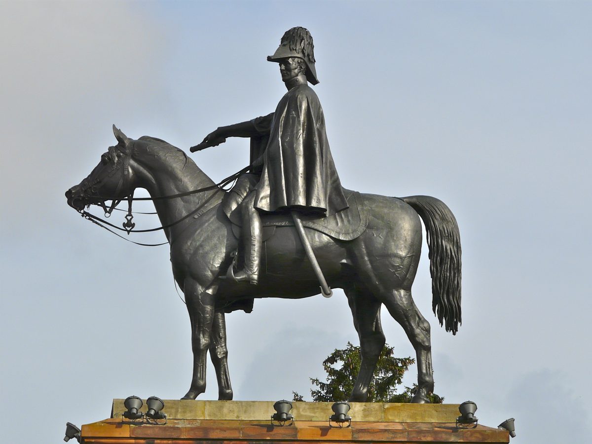 Equestrian statue of Duke of Wellington in Aldershot UK