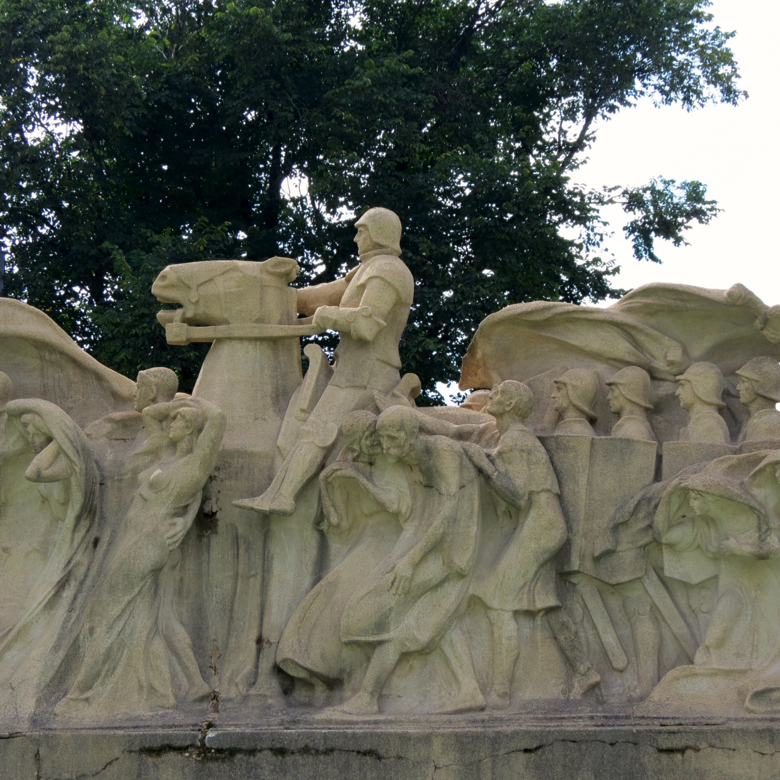 Equestrian statue of Fountain of Time in IL Chicago US