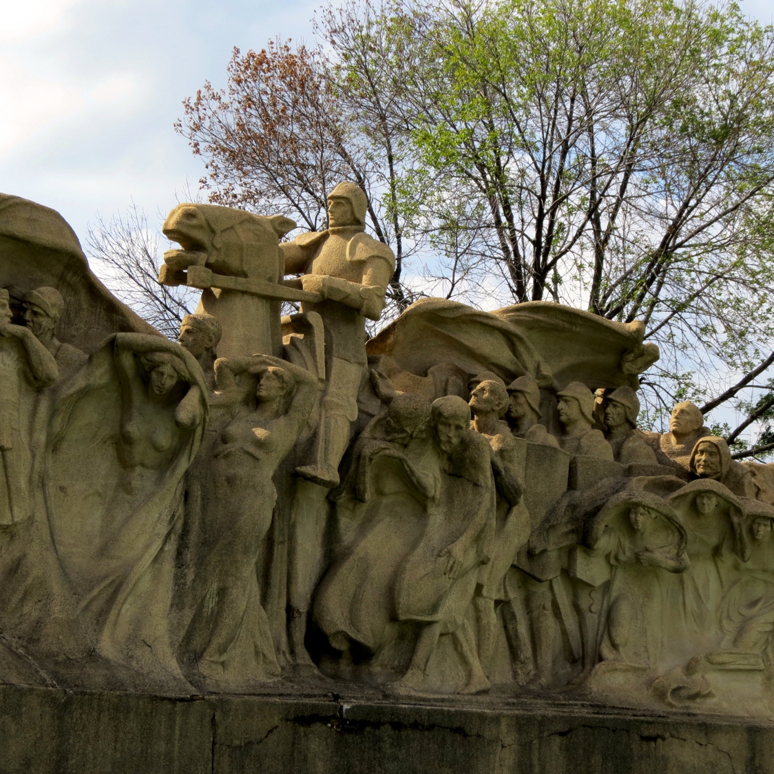 Equestrian statue of Fountain of Time in IL Chicago US
