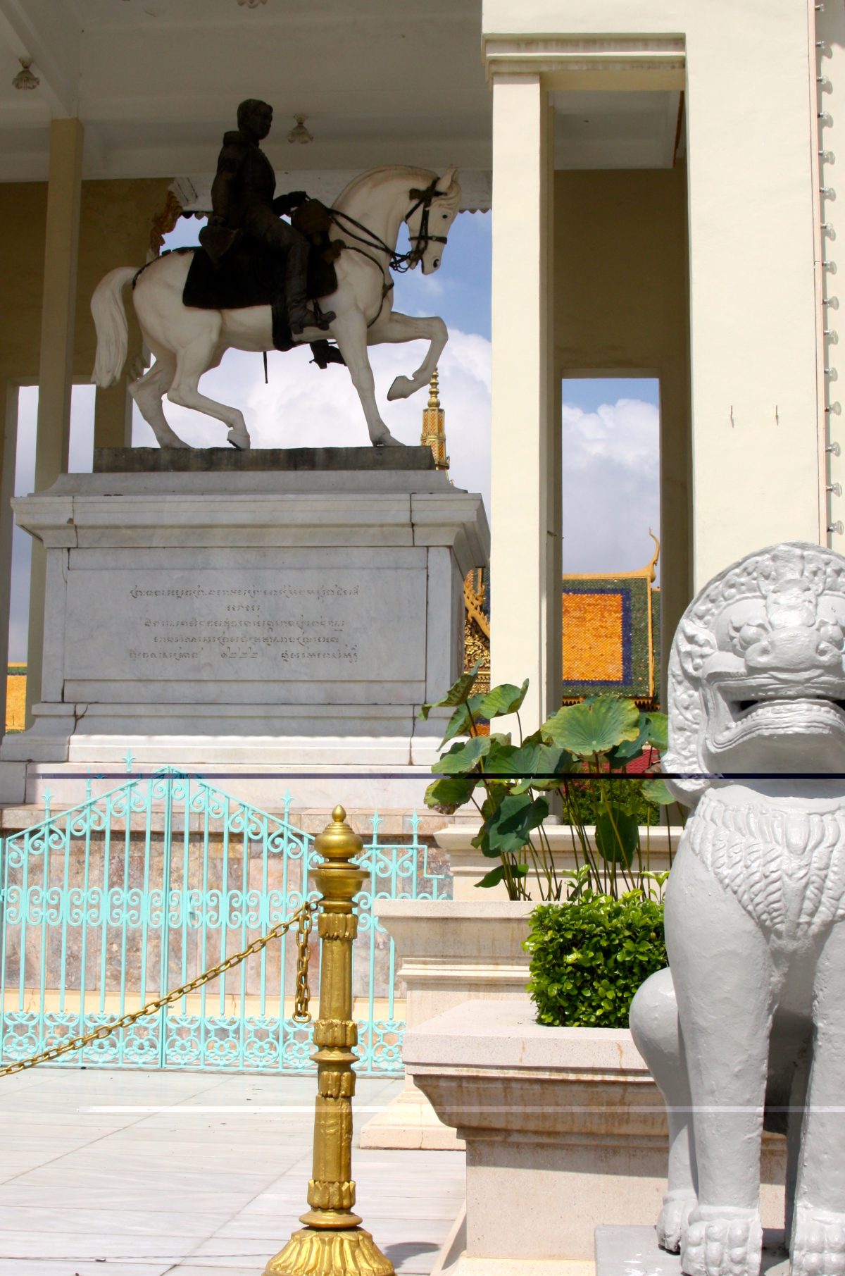 Equestrian statue of Norodom I in Pnom Penh Cambodia
