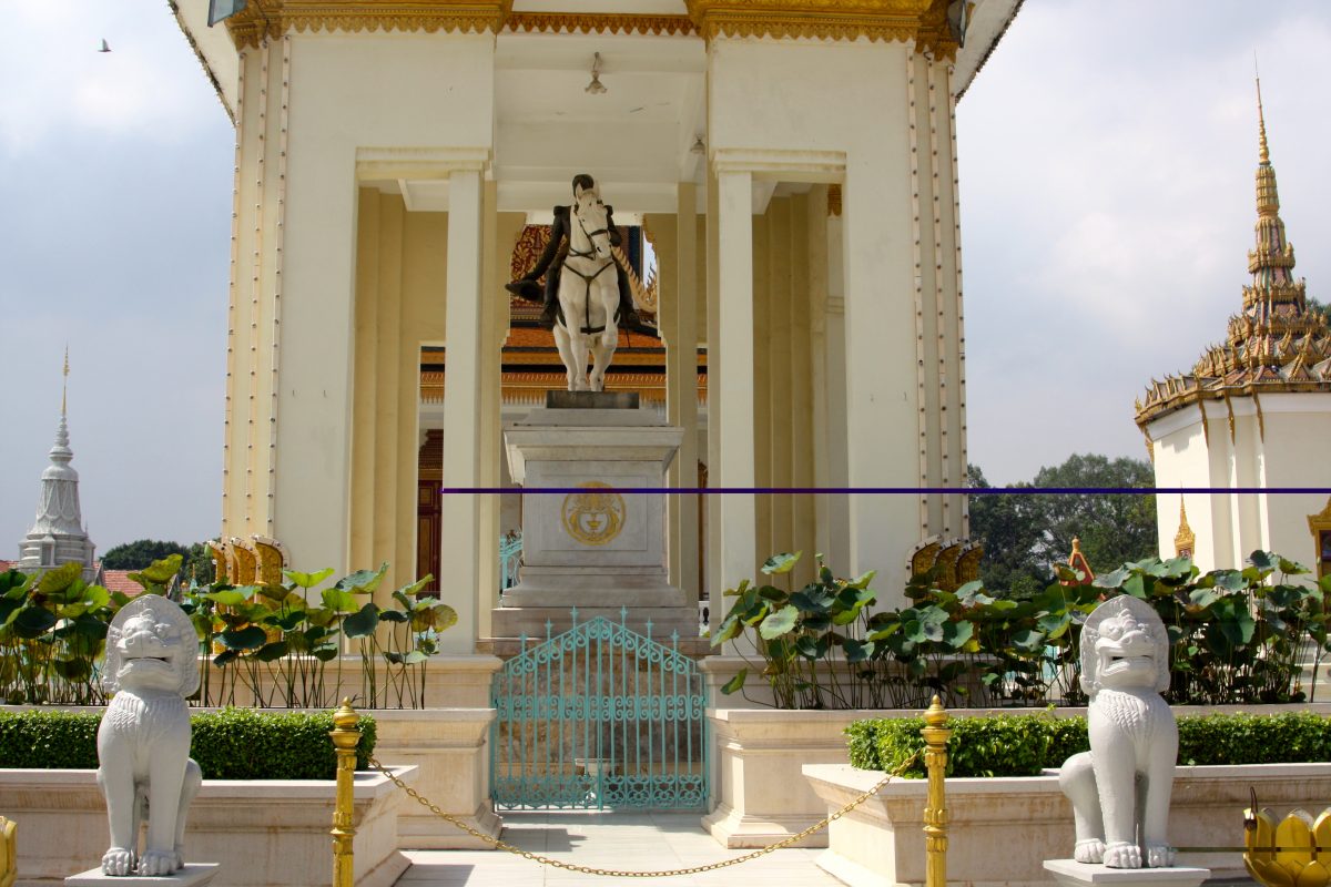 Equestrian statue of Norodom I in Pnom Penh Cambodia