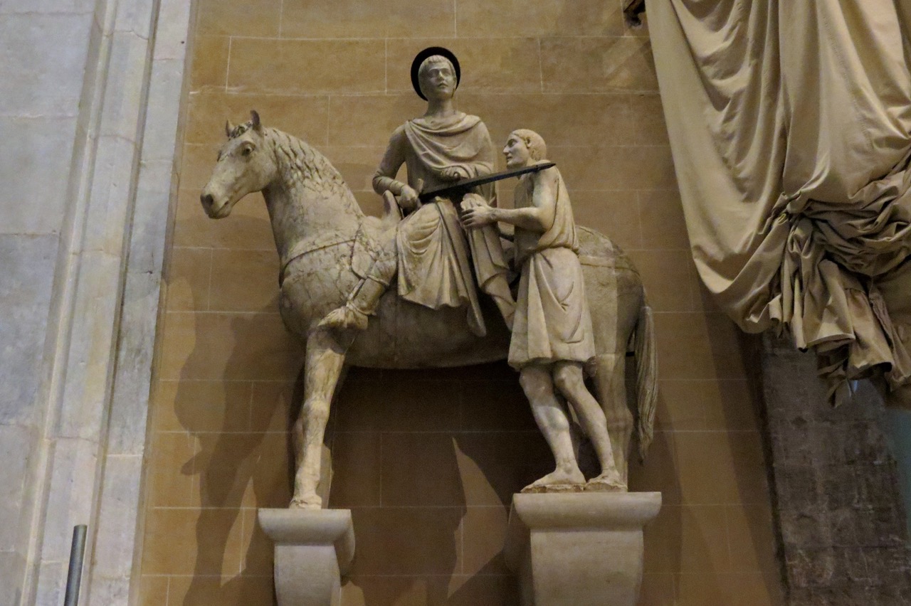 Equestrian statue of Saint Martin in Lucca Italy