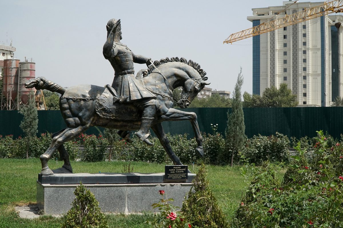 Equestrian statue of Ismoil Somoni in Doesjanbe Tadjikistan