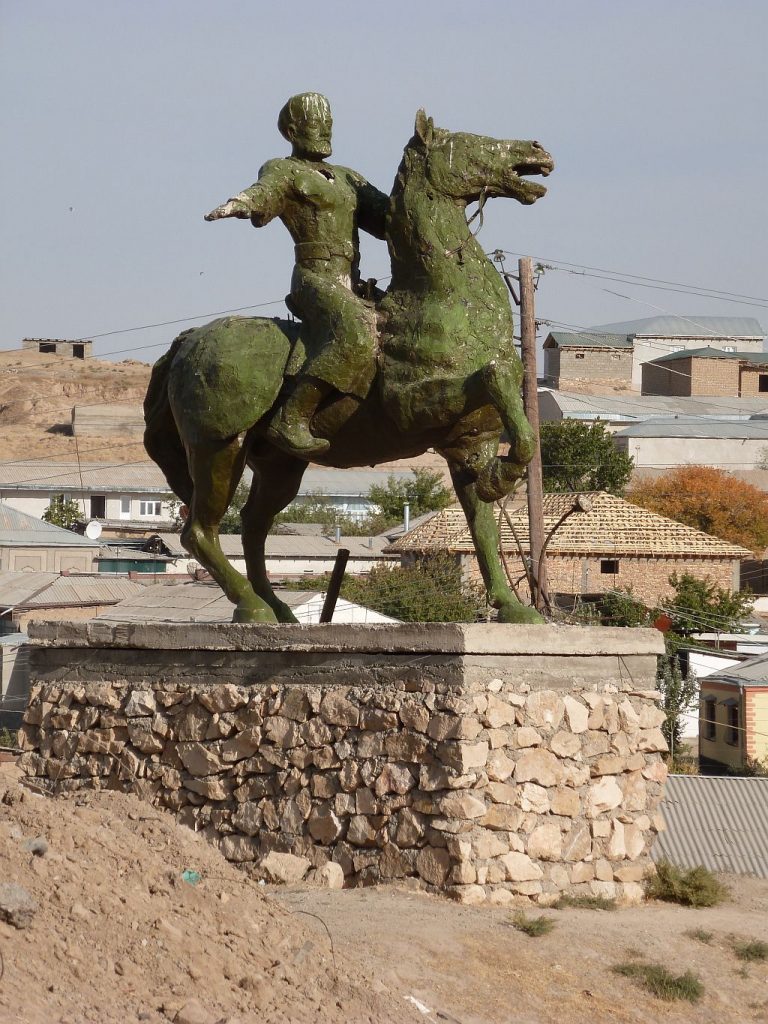 Equestrian statue of Ismoil Somoni in Istaravhan Tadjikistan